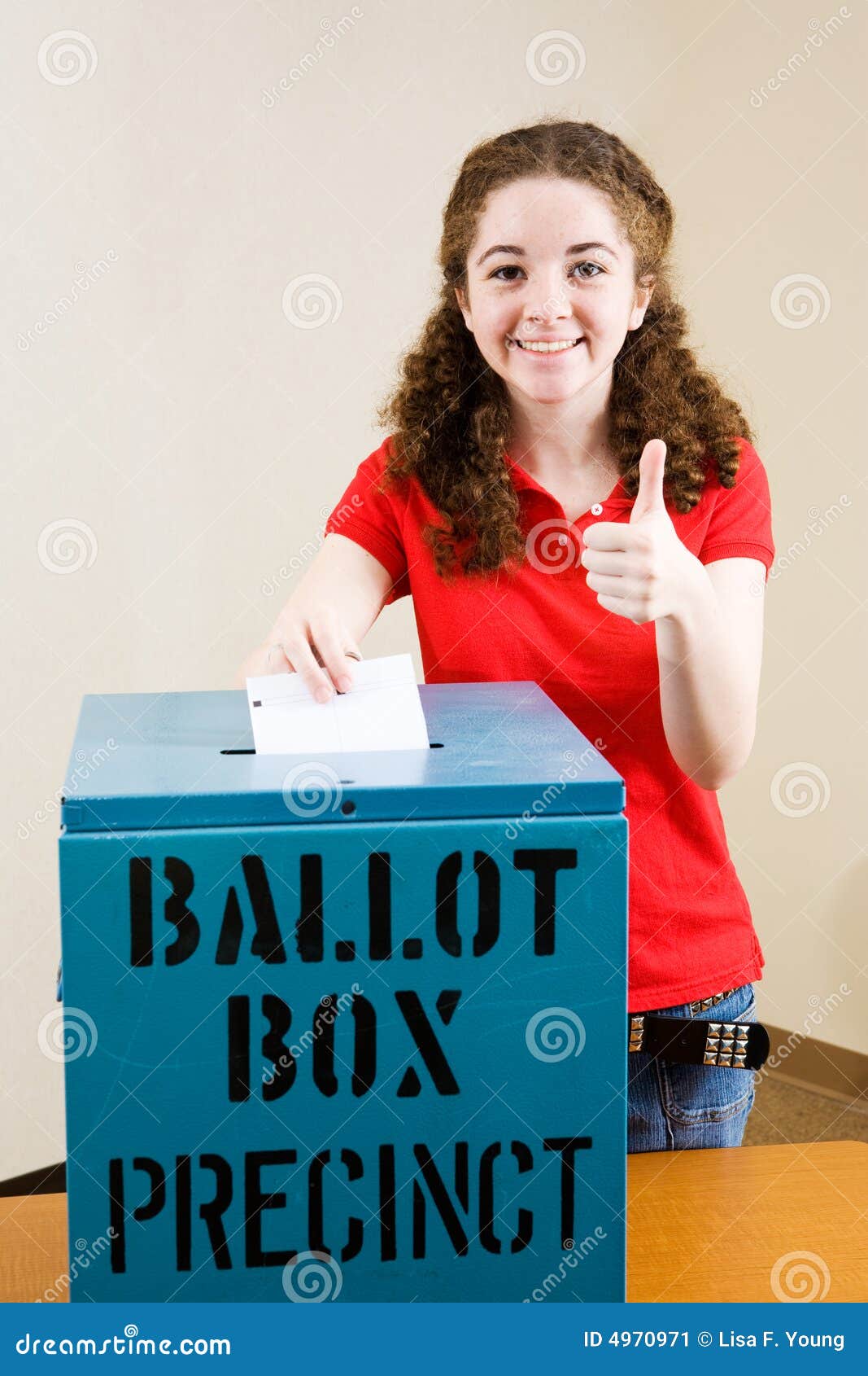 Election - Young Voter Thumbsup Stock Image - Image of precinct, person ...