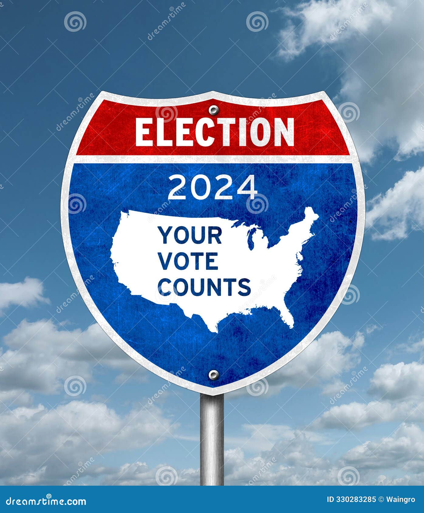 Election 2024 - Your Vote Counts - Traffic Sign Stock Image - Image of ...