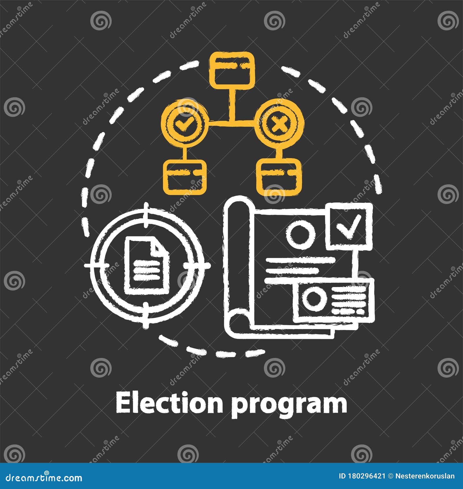 Elections Chalk Concept Icon. Election Program Idea Stock Vector ...