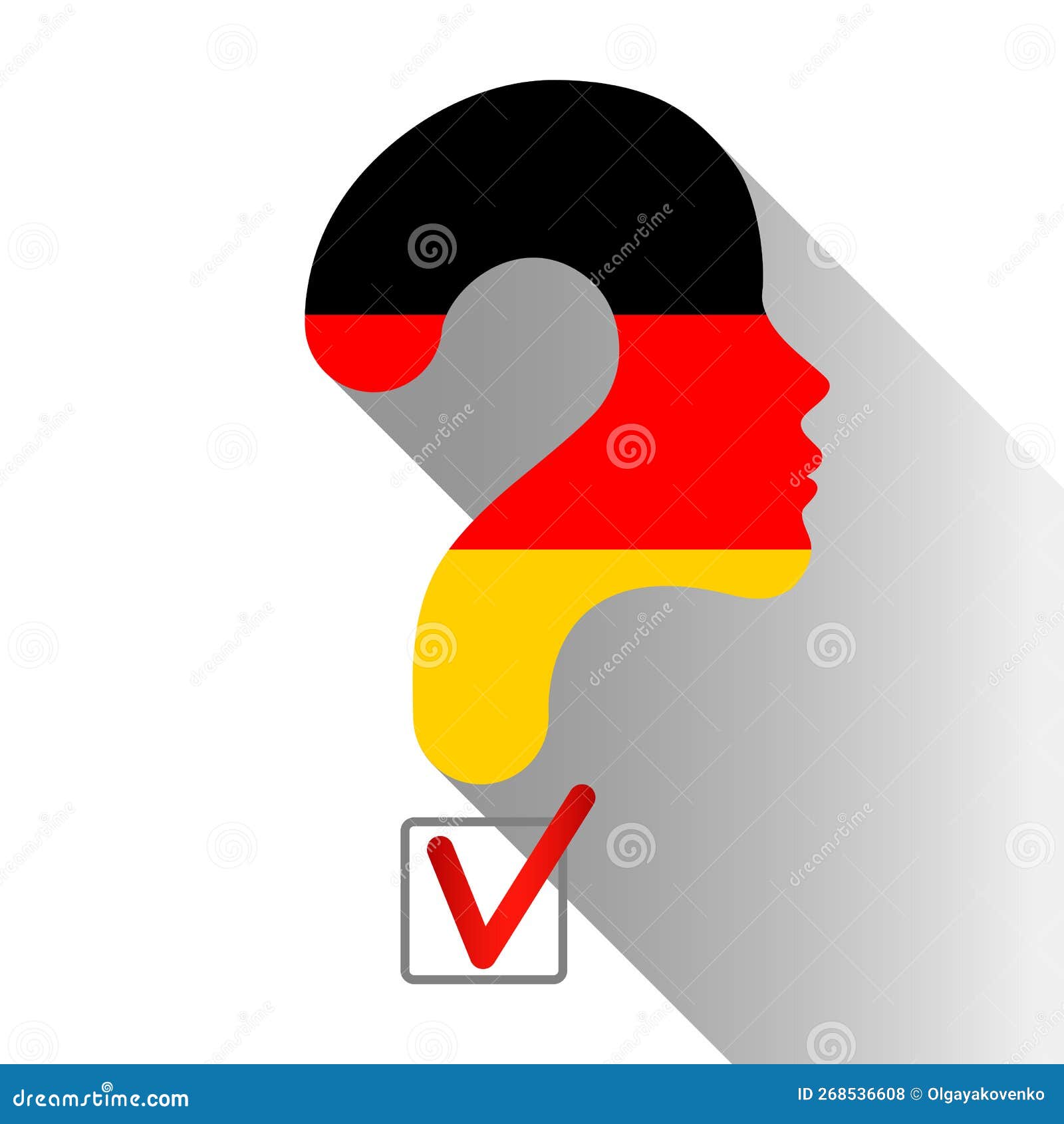 Elections in Germany. Profile and Question Mark Made from the Flag ...