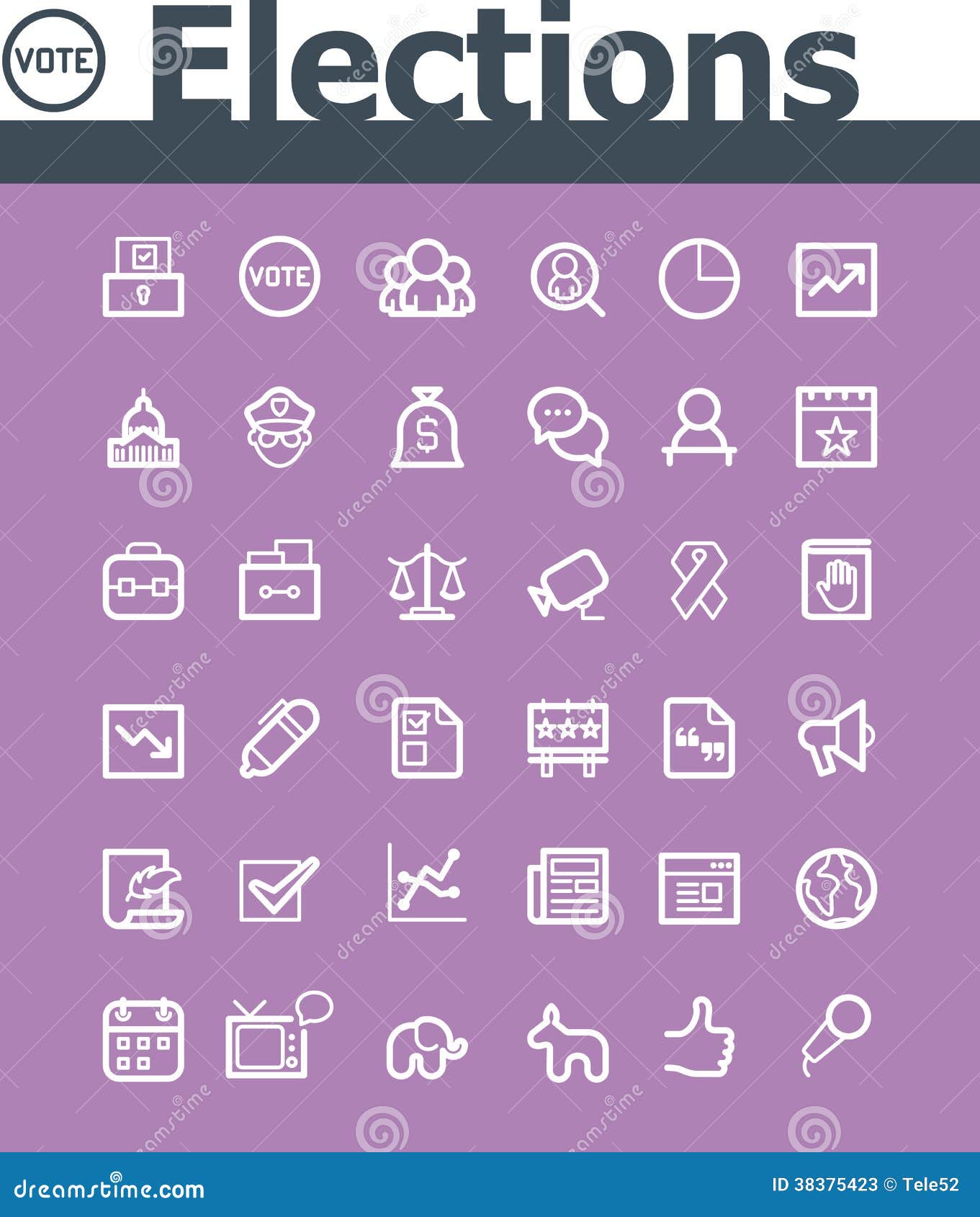 Elections icon set stock vector. Illustration of national - 38375423