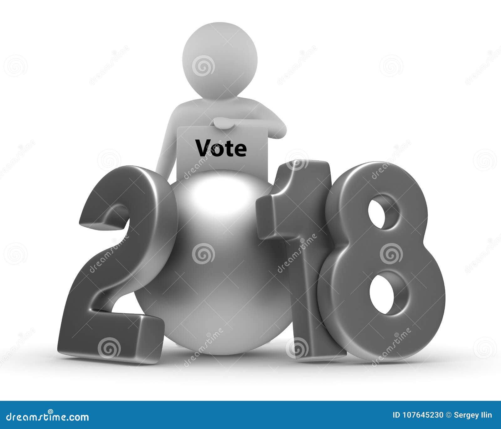 Elections 2018 on White Background. 3D Illustration Stock Illustration ...