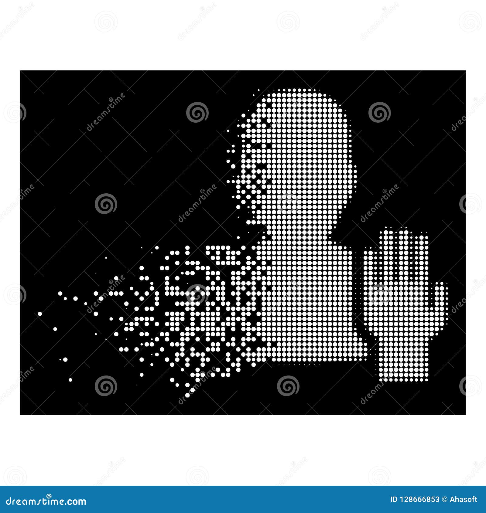 Bright Shredded Pixelated Halftone Elector Icon Stock Vector ...