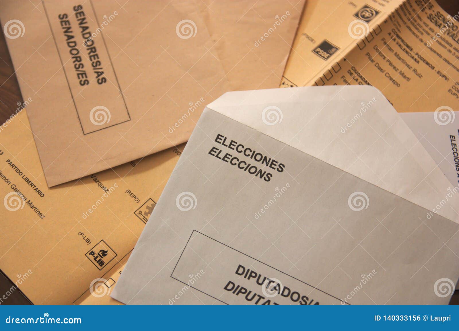 Electoral Envelopes for the Congress of Spanish Representatives Stock ...