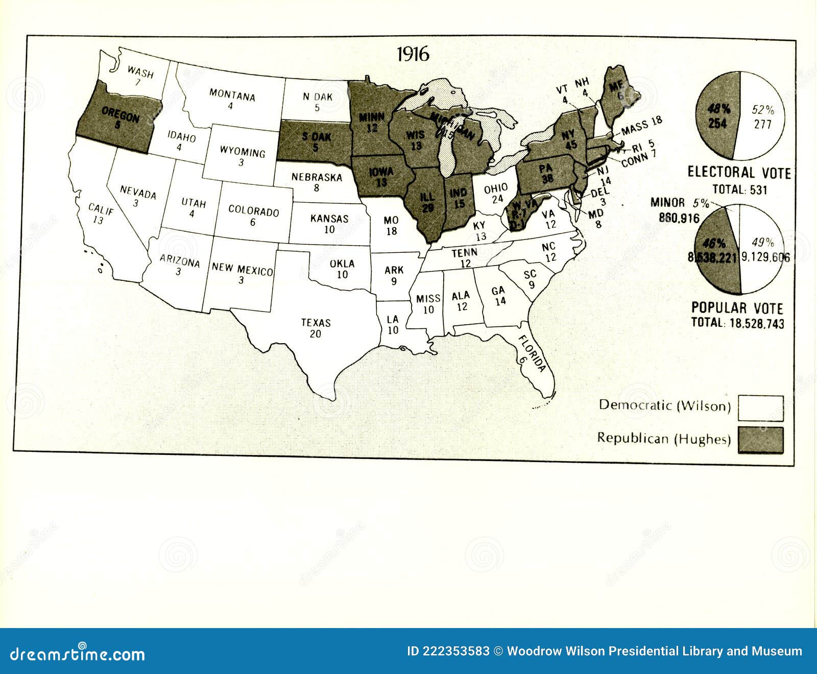 Electoral Map Of 1916 Election Picture. Image: 222353583
