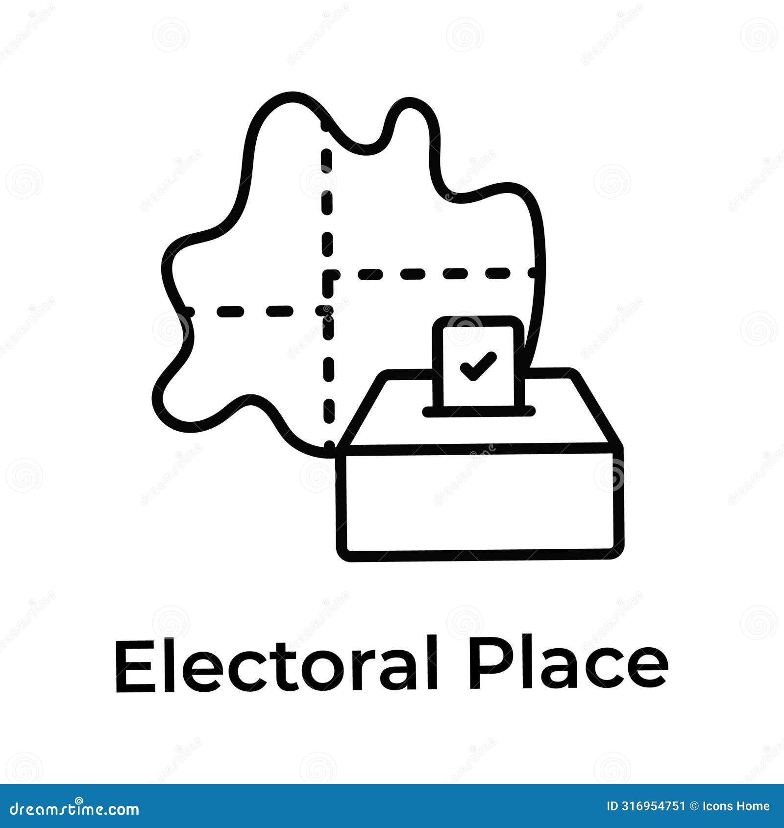 Electoral Place Icon Design, Polling Station Vector Stock Vector ...