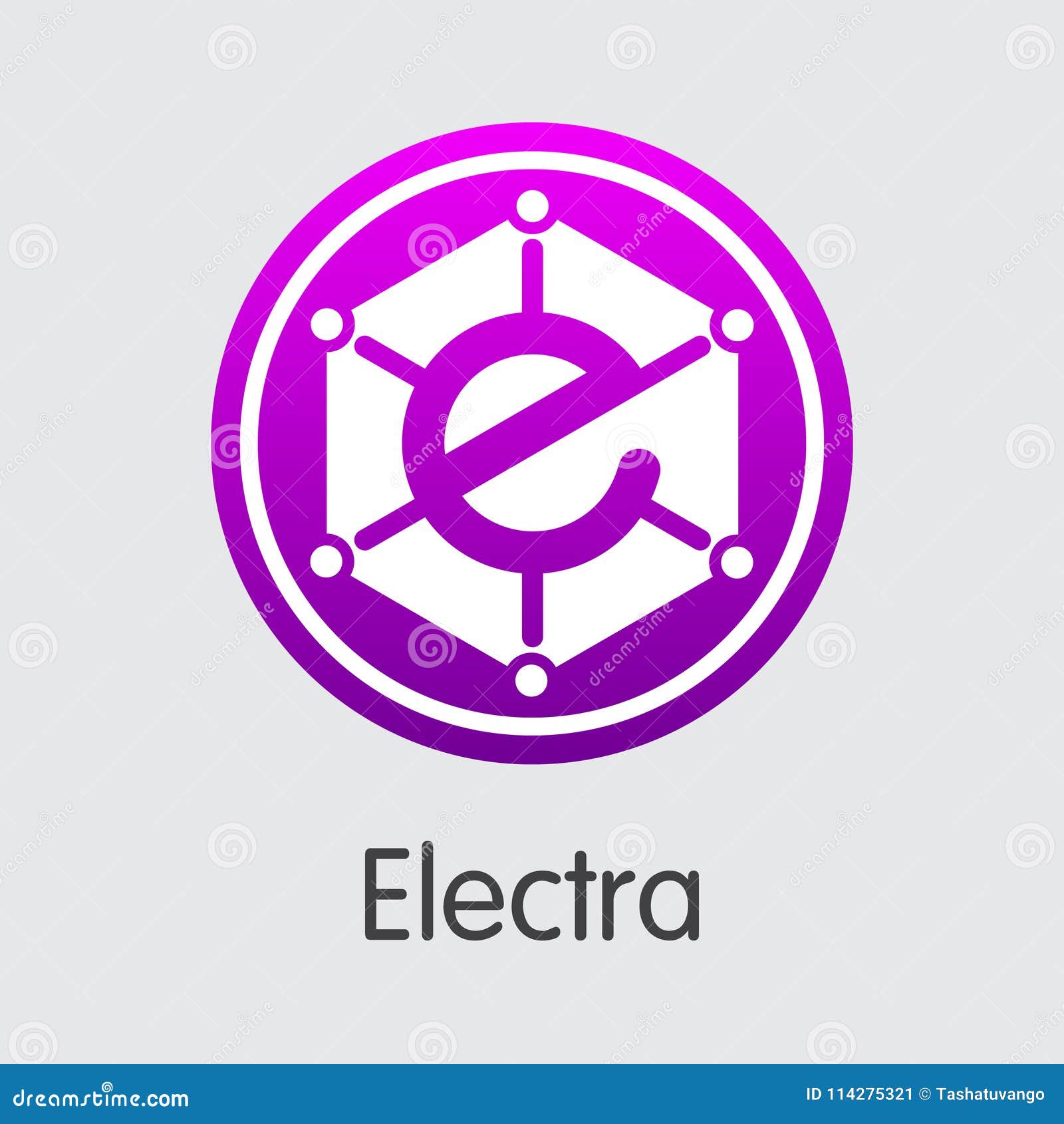 Electra Cryptographic Currency Coin Símbolo Del Vector Del ECA ...