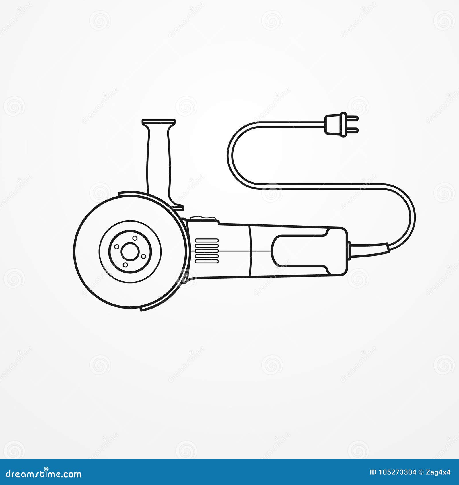 Electric Angle Grinder For Construction In An Isometric Projection ...