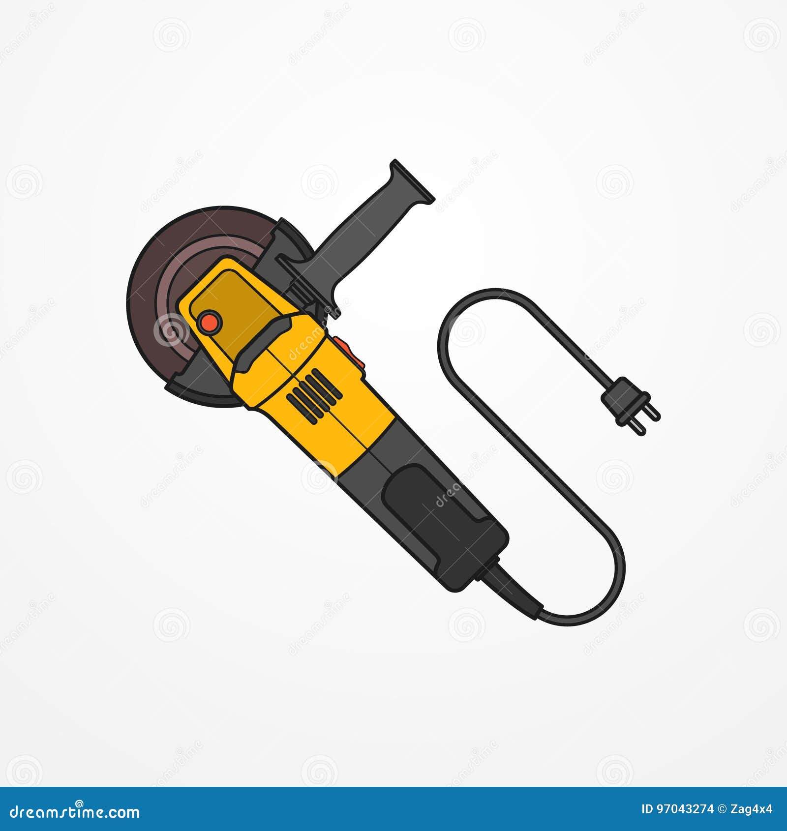 Electric Angle Grinder For Construction In An Isometric Projection ...