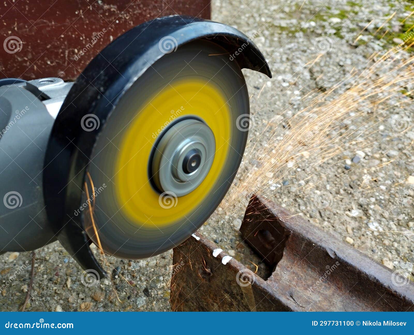Electric Angle Grinder in Work Stock Photo - Image of shovel, work ...