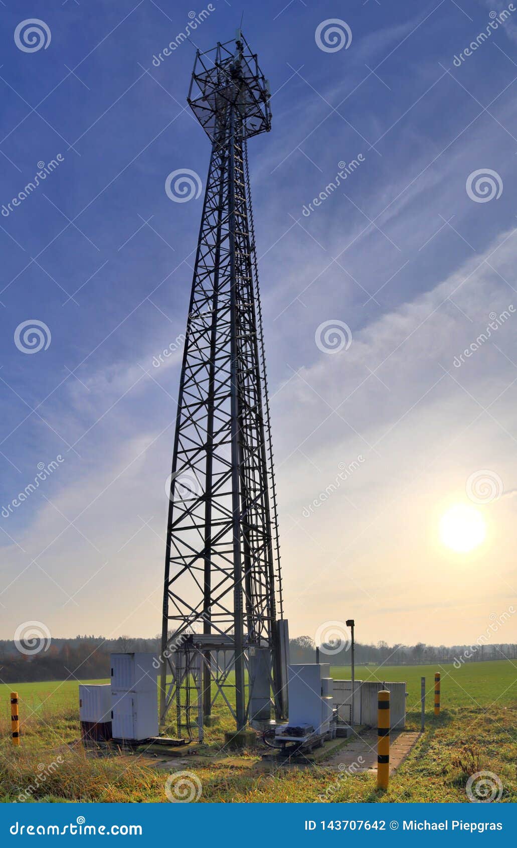 Electric Antenna and Communication Transmitter Tower in a German ...