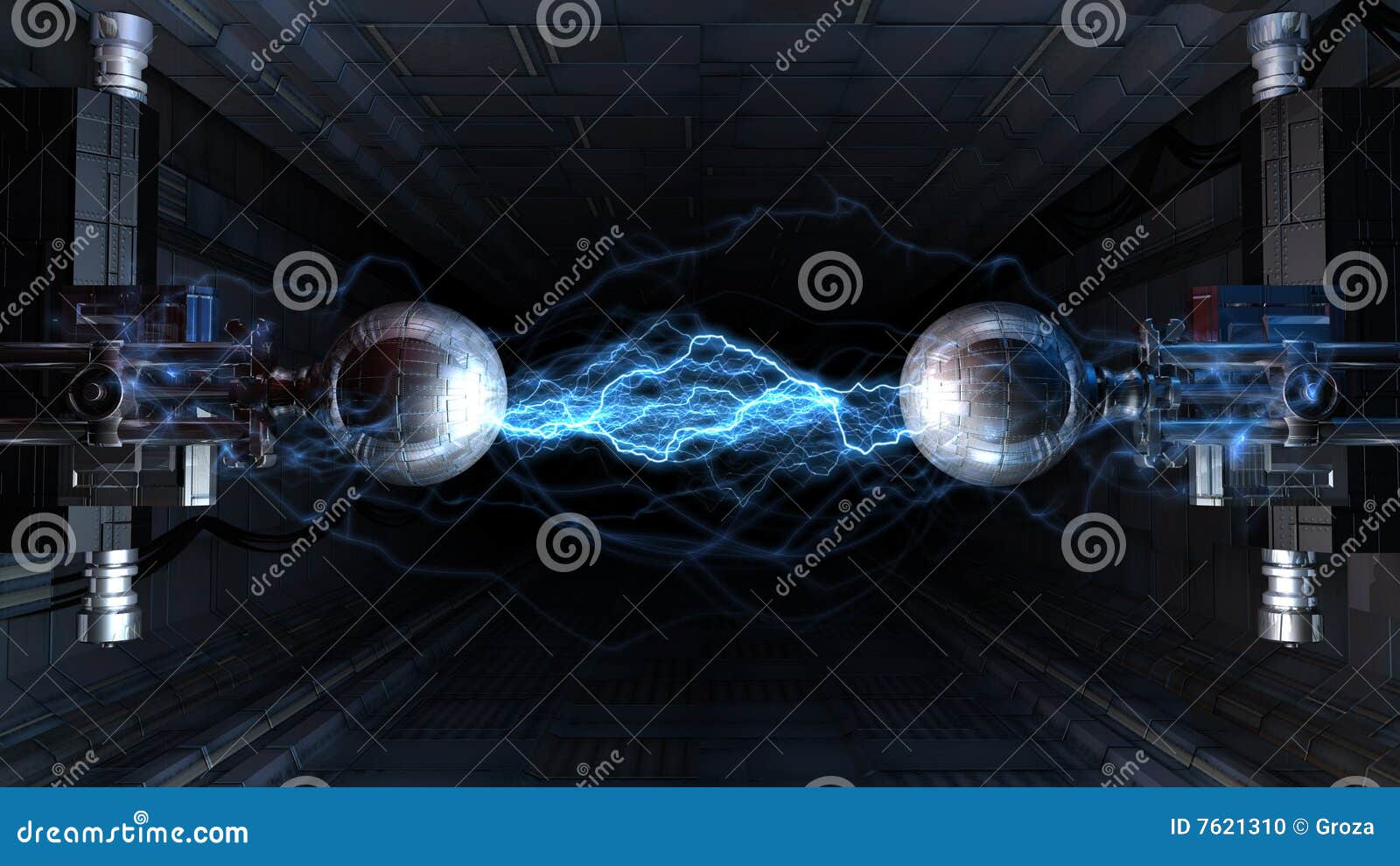 Electric arc stock illustration. Illustration of perspective - 7621310