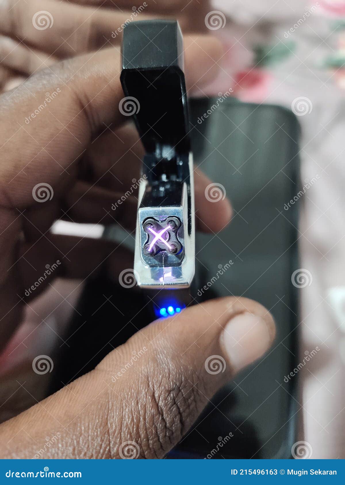 Electric Arc Lighter stock image. Image of black, purple - 215496163