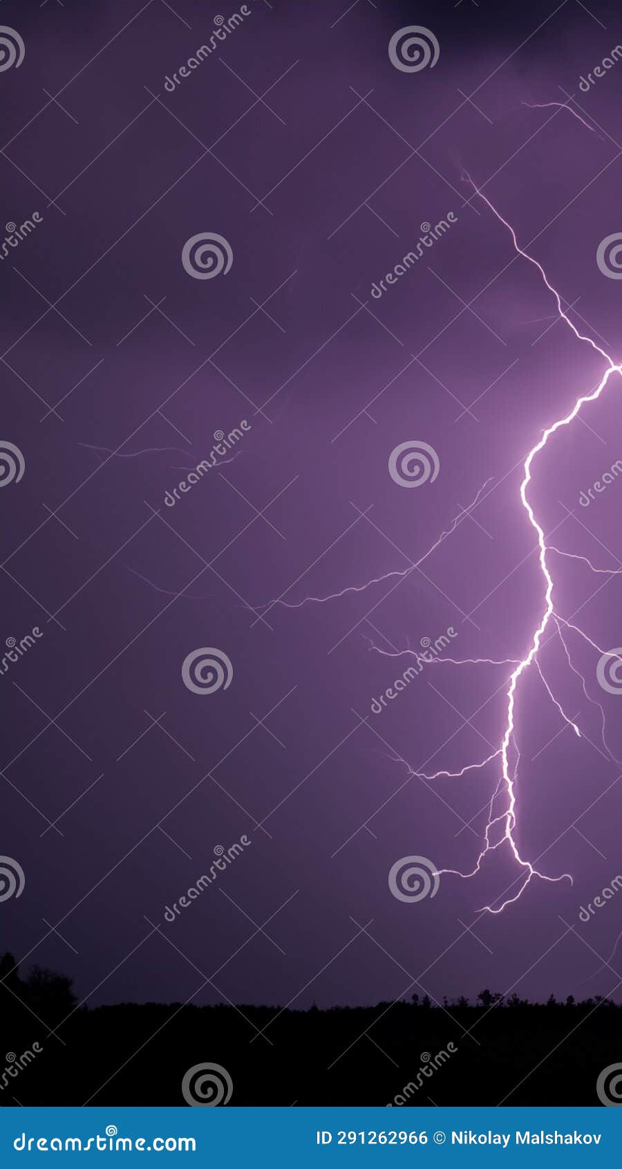 Electric Atmosphere: Lightning in the Black Sky Stock Illustration ...