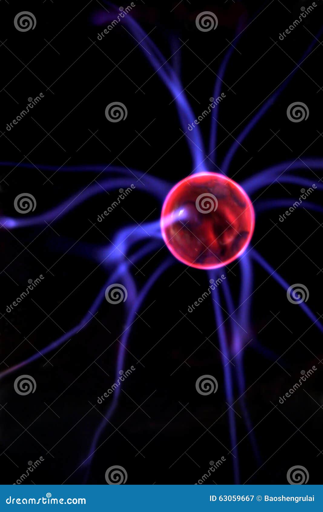 Electric Ball Emitting Blue Lightning Stock Image - Image of storm ...