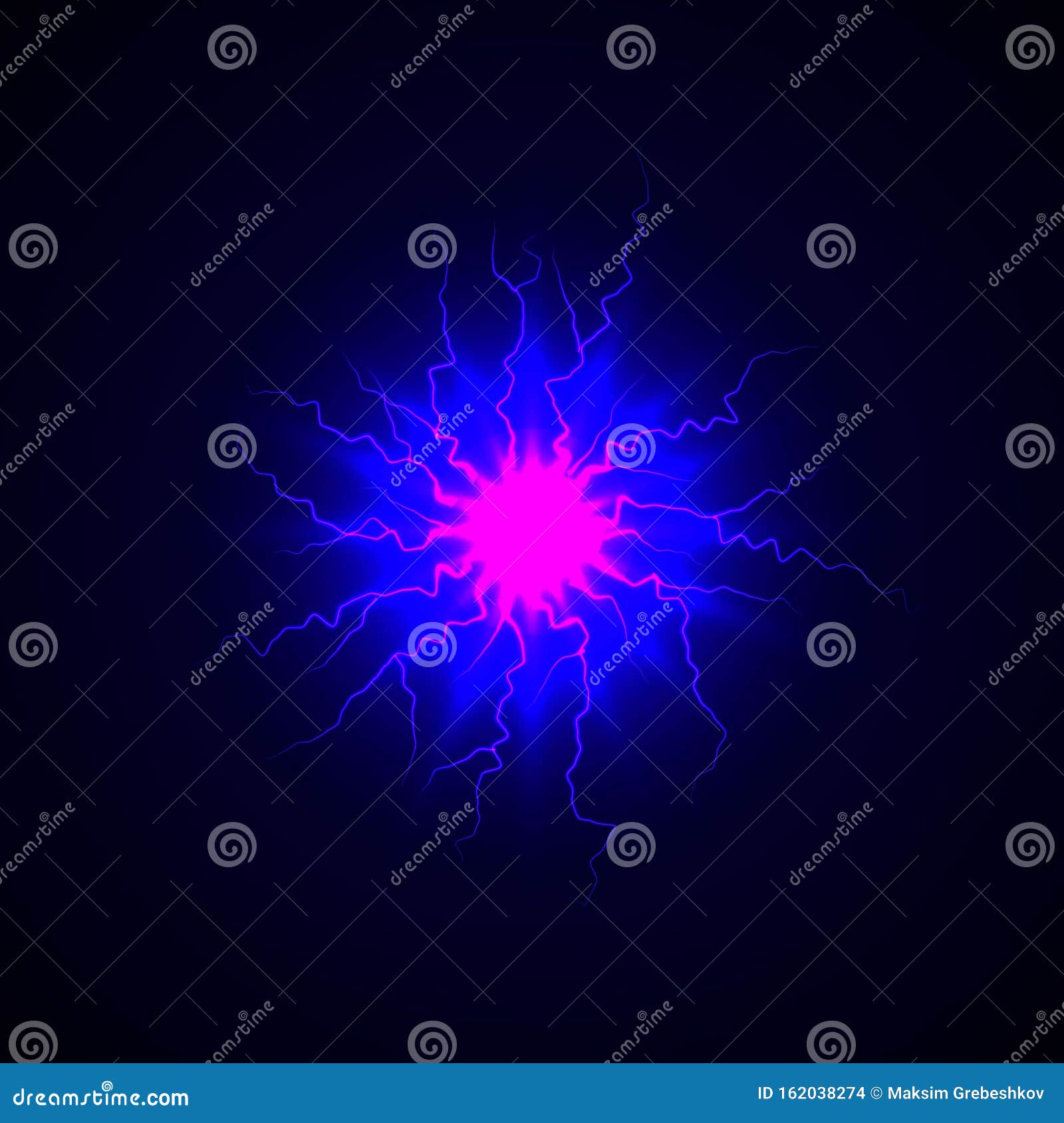 Electric Ball with Lightning Effect Stock Illustration - Illustration ...