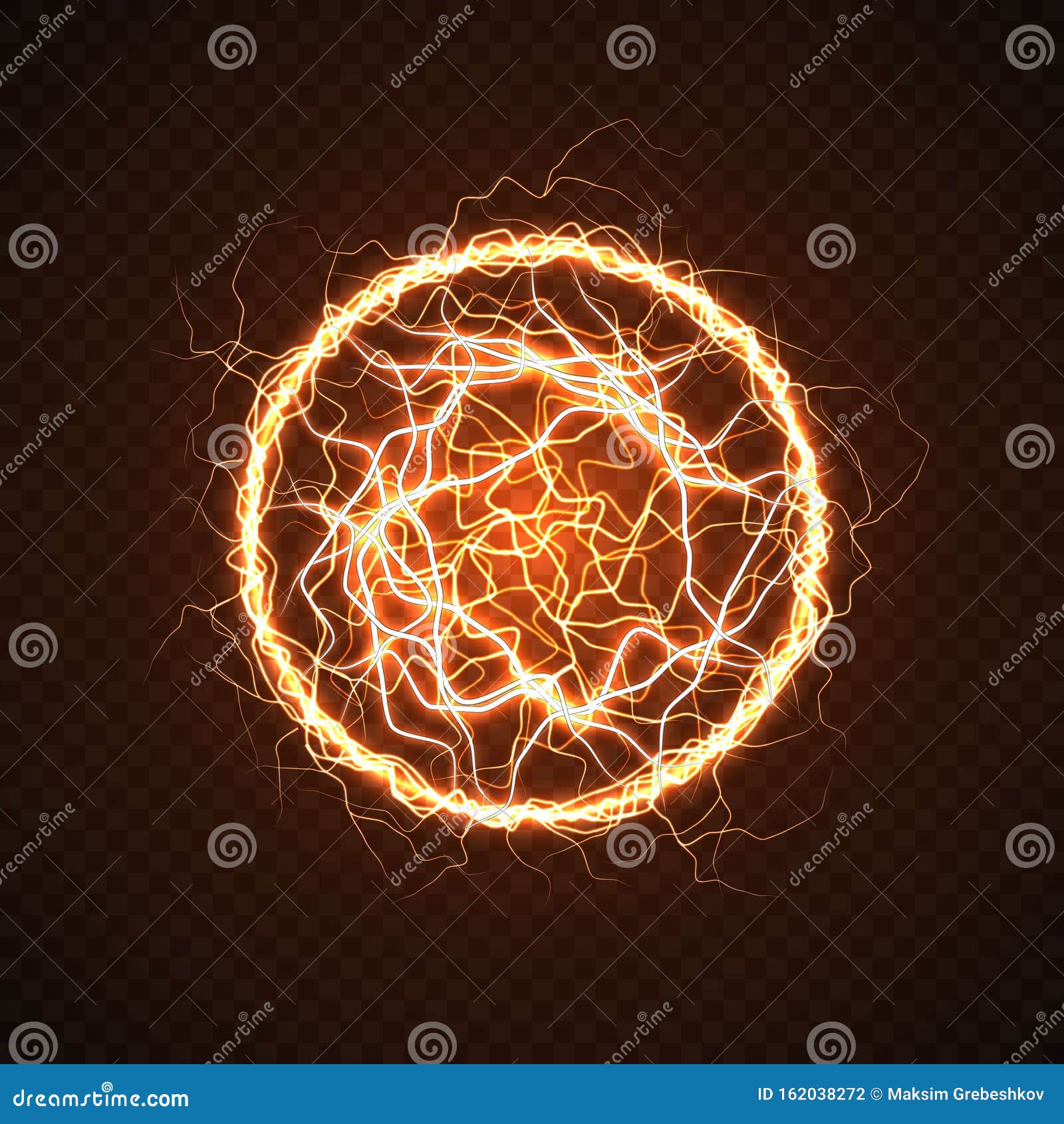 Electric Ball with Lightning Effect Stock Illustration - Illustration ...