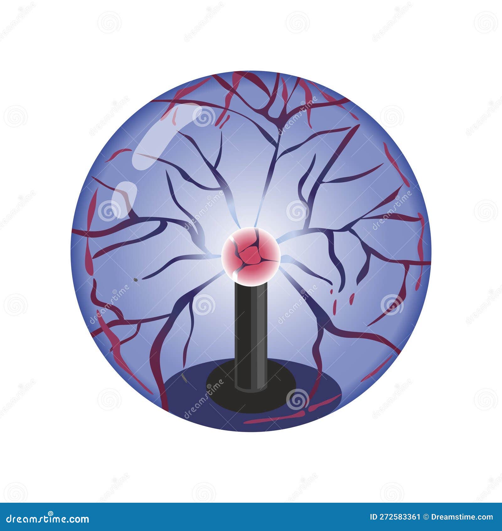 Electric Ball or Plasma Sphere with Rays, Realistic Vector Illustration ...