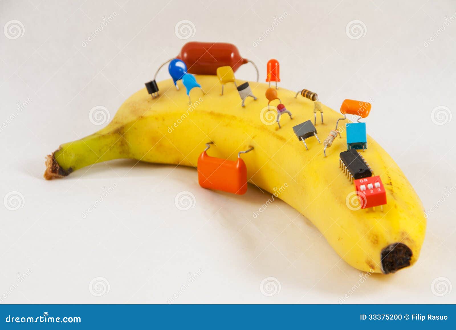 Electric banana stock photo. Image of artificial, current - 33375200