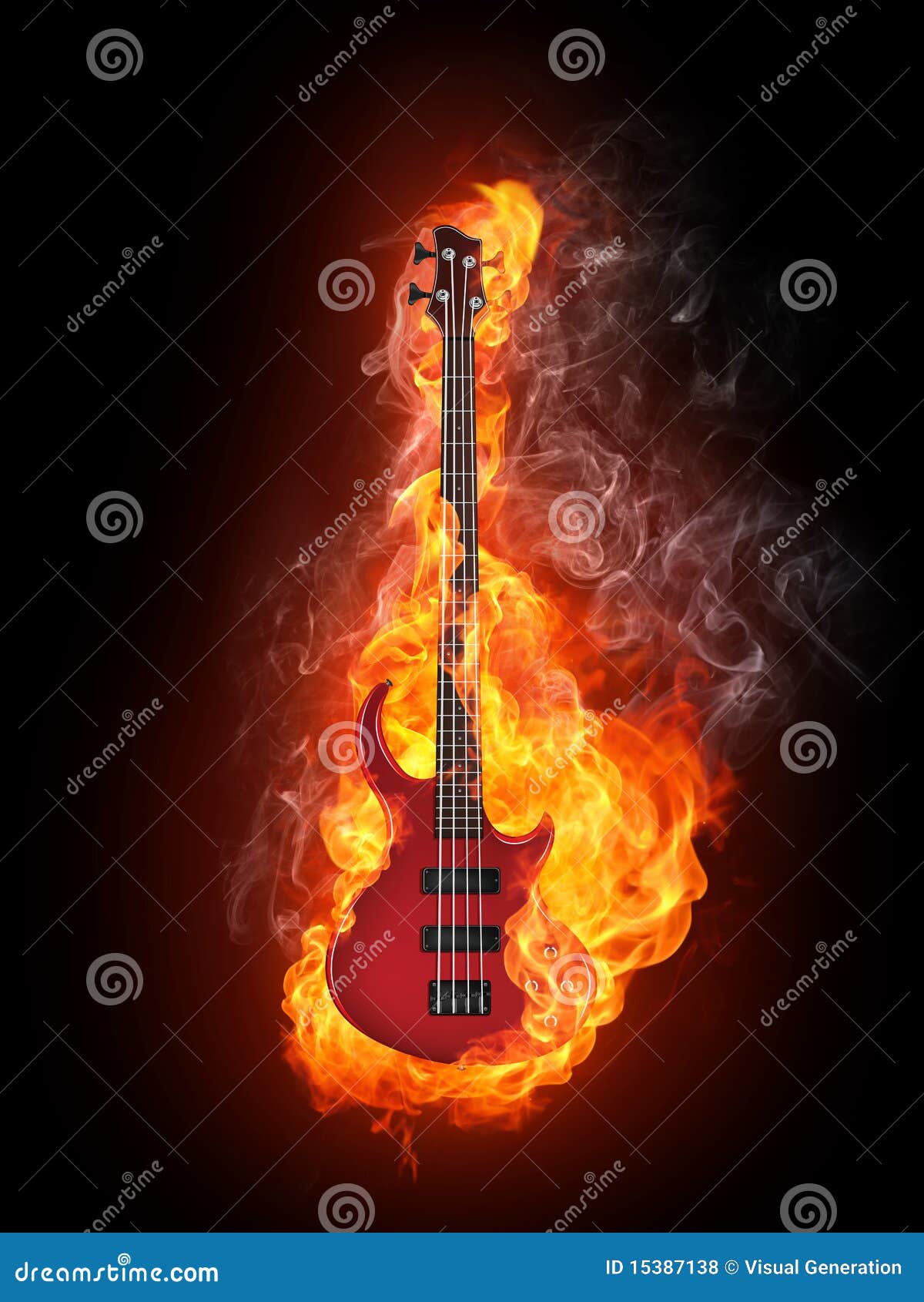 Electric Bass Guitar Line Art Vector Illustration 13069247