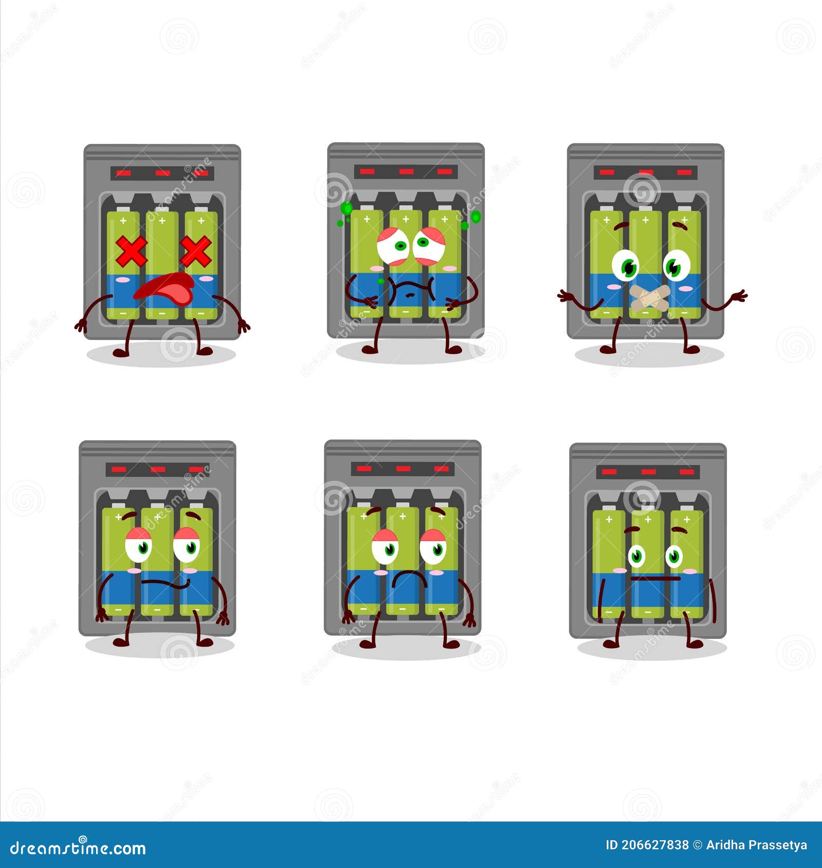 Electric Battery Charge Cartoon Character with Nope Expression Stock ...