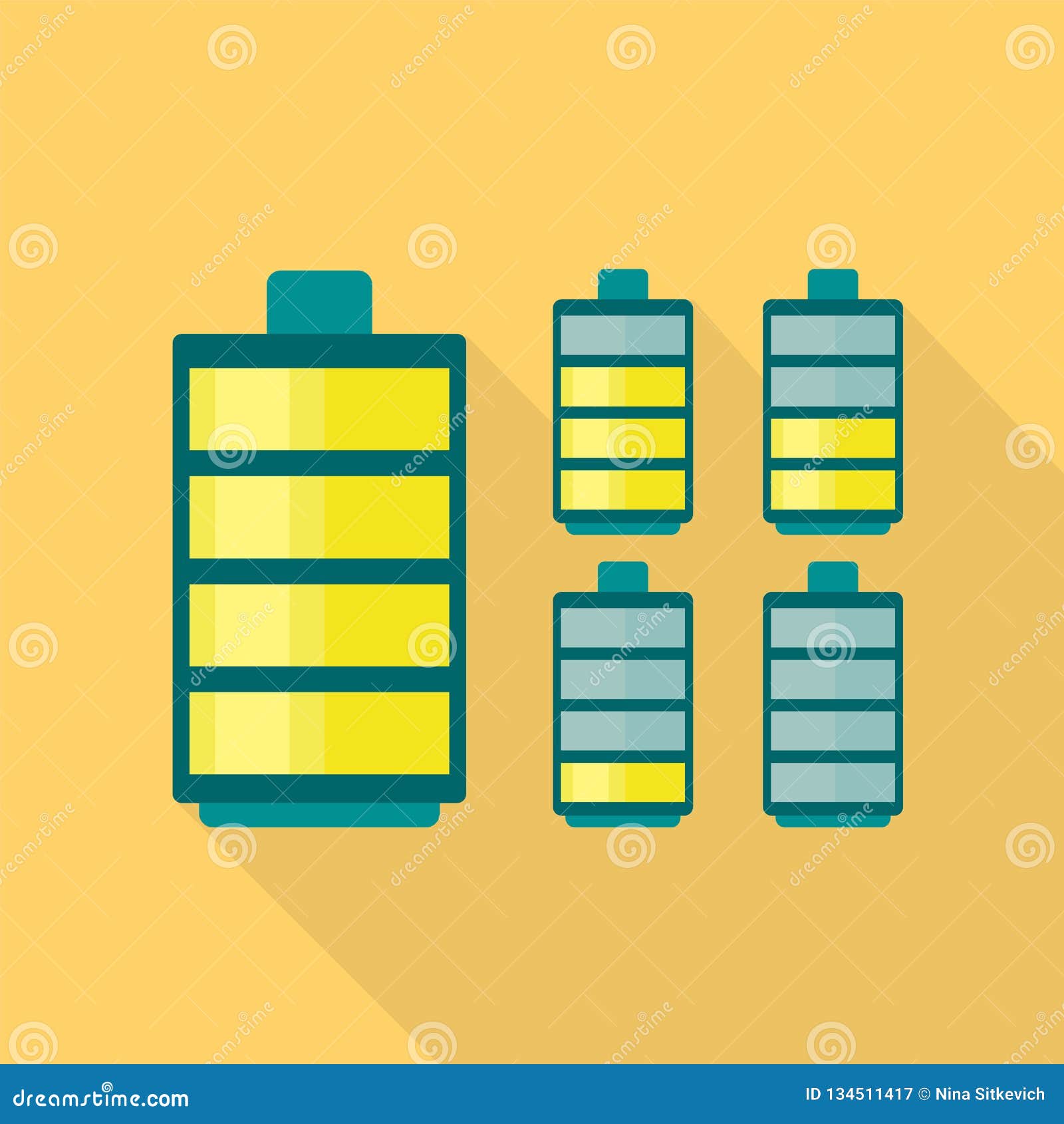 Electric Battery Icon, Flat Style Stock Vector - Illustration of ...