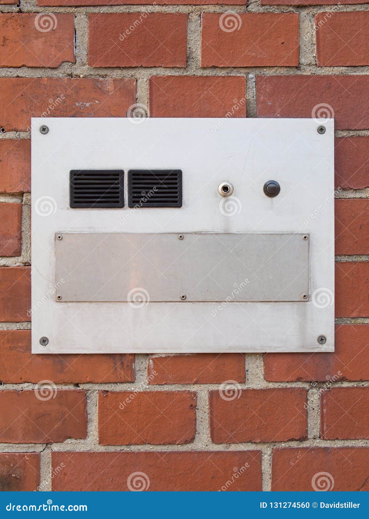Electric Bell System on Red Brick Wall Stock Photo - Image of brick ...