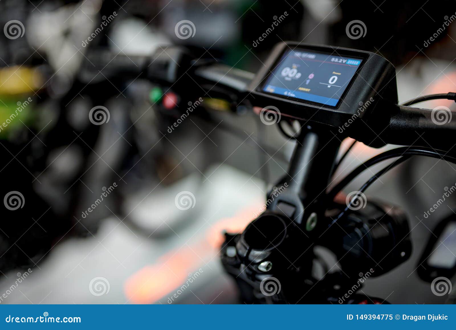Electric bicycle display stock image. Image of details - 149394775