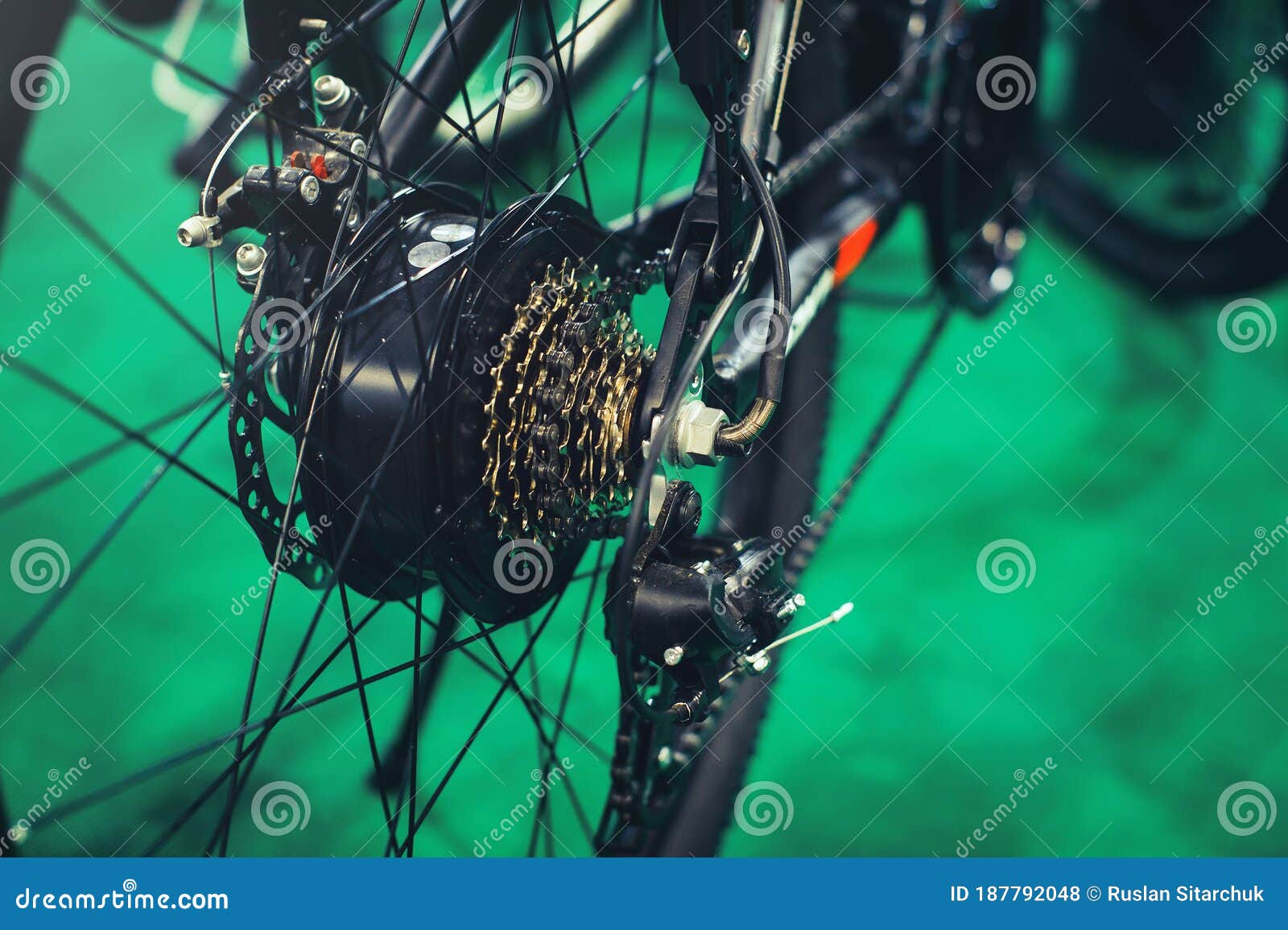 Electric Bicycle Motor Inside the Wheel Stock Photo - Image of engine ...