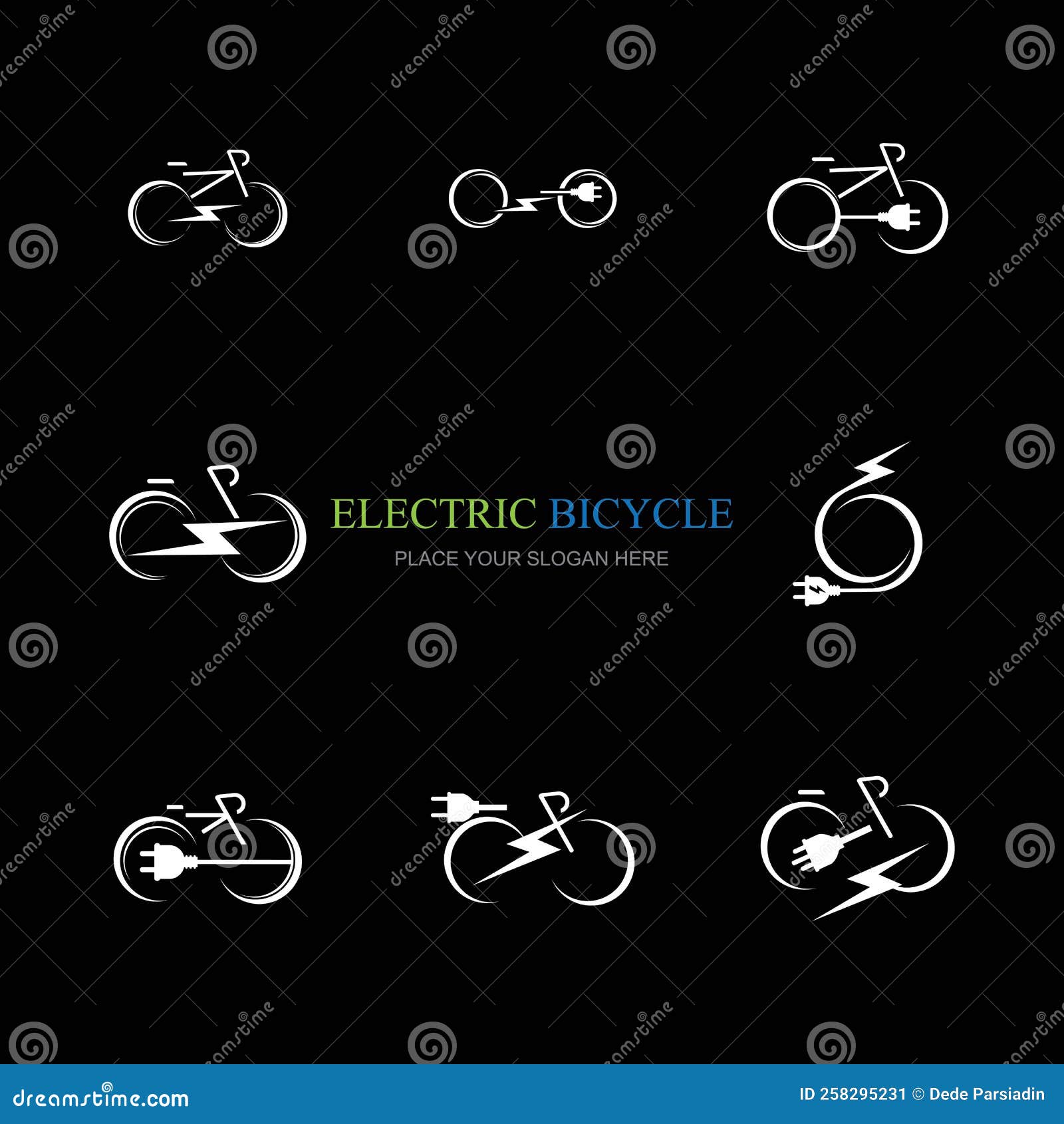 Electric Bike Icon Logo Design Element Stock Vector - Illustration of ...