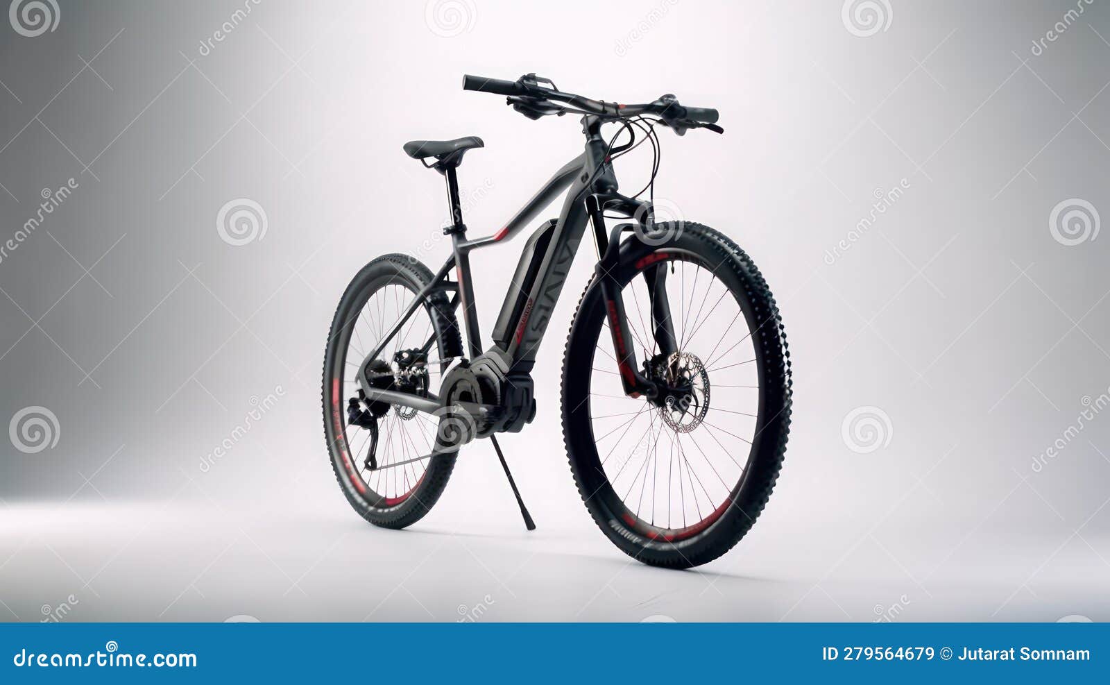 Electric Bike Side View on White Background with Ai Generated Stock ...