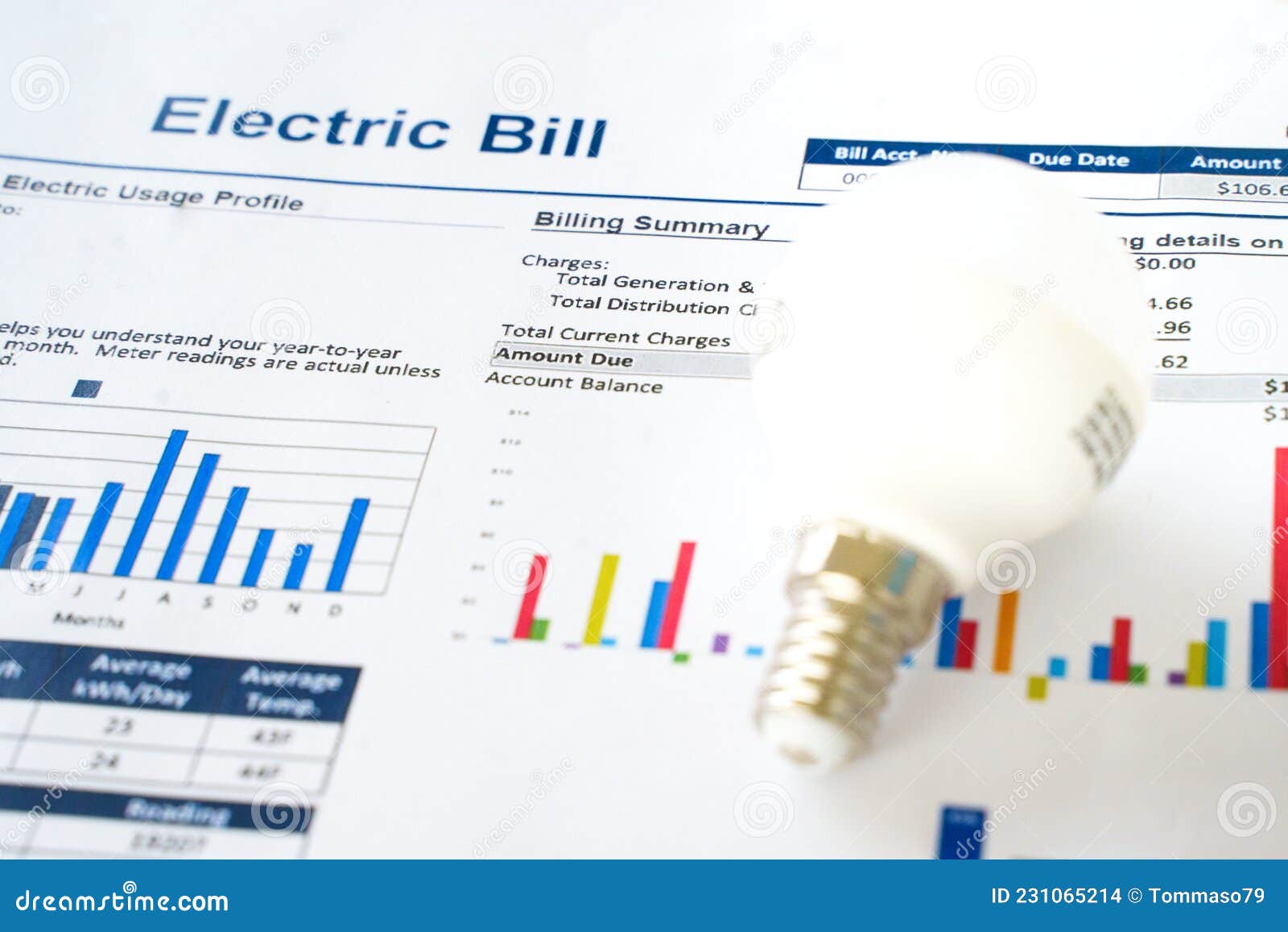 Electric Bill Statement and Home Energy Consumption Stock Photo - Image ...