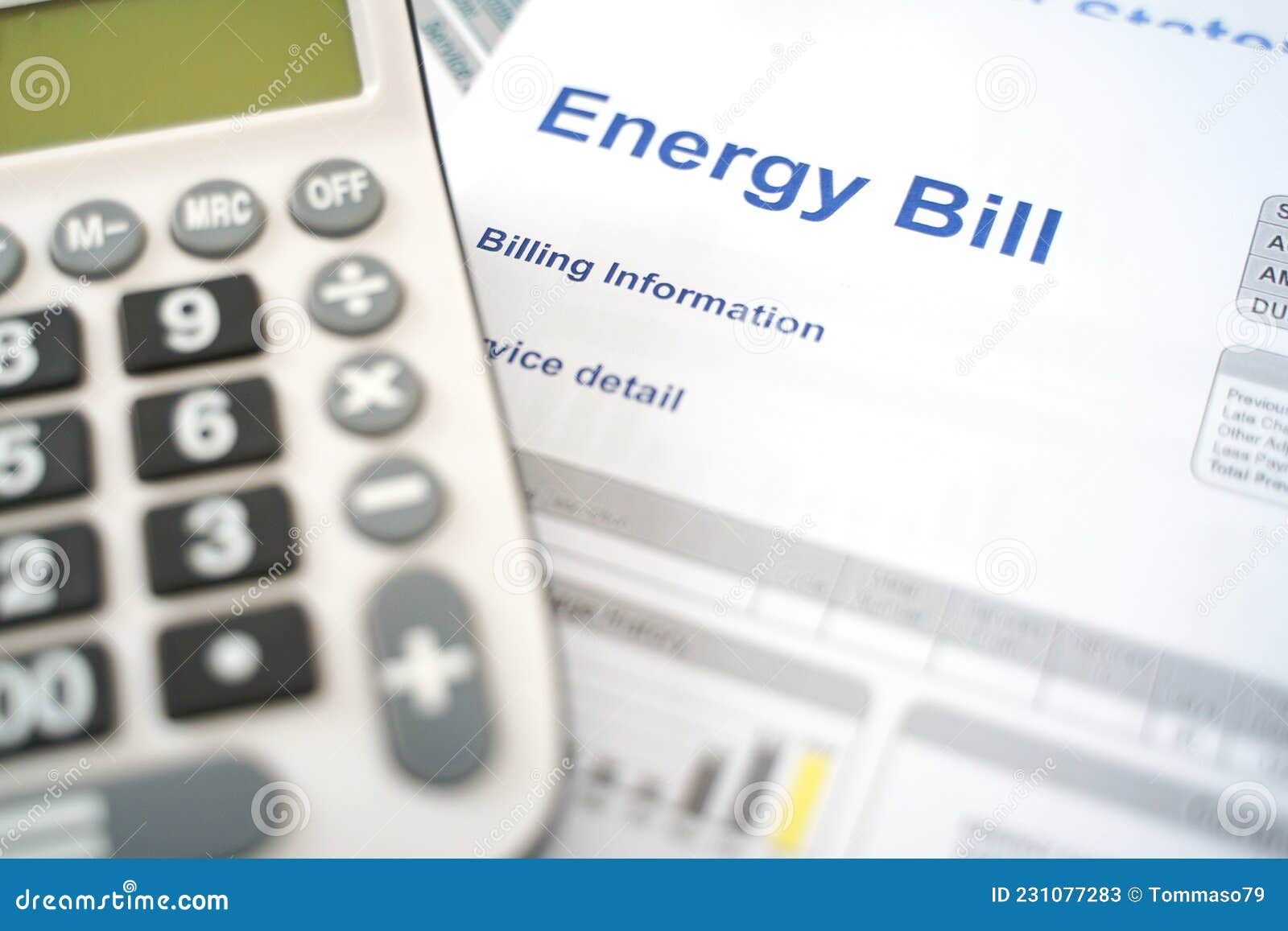 Electric Bill Statement and Home Energy Consumption Stock Image - Image ...