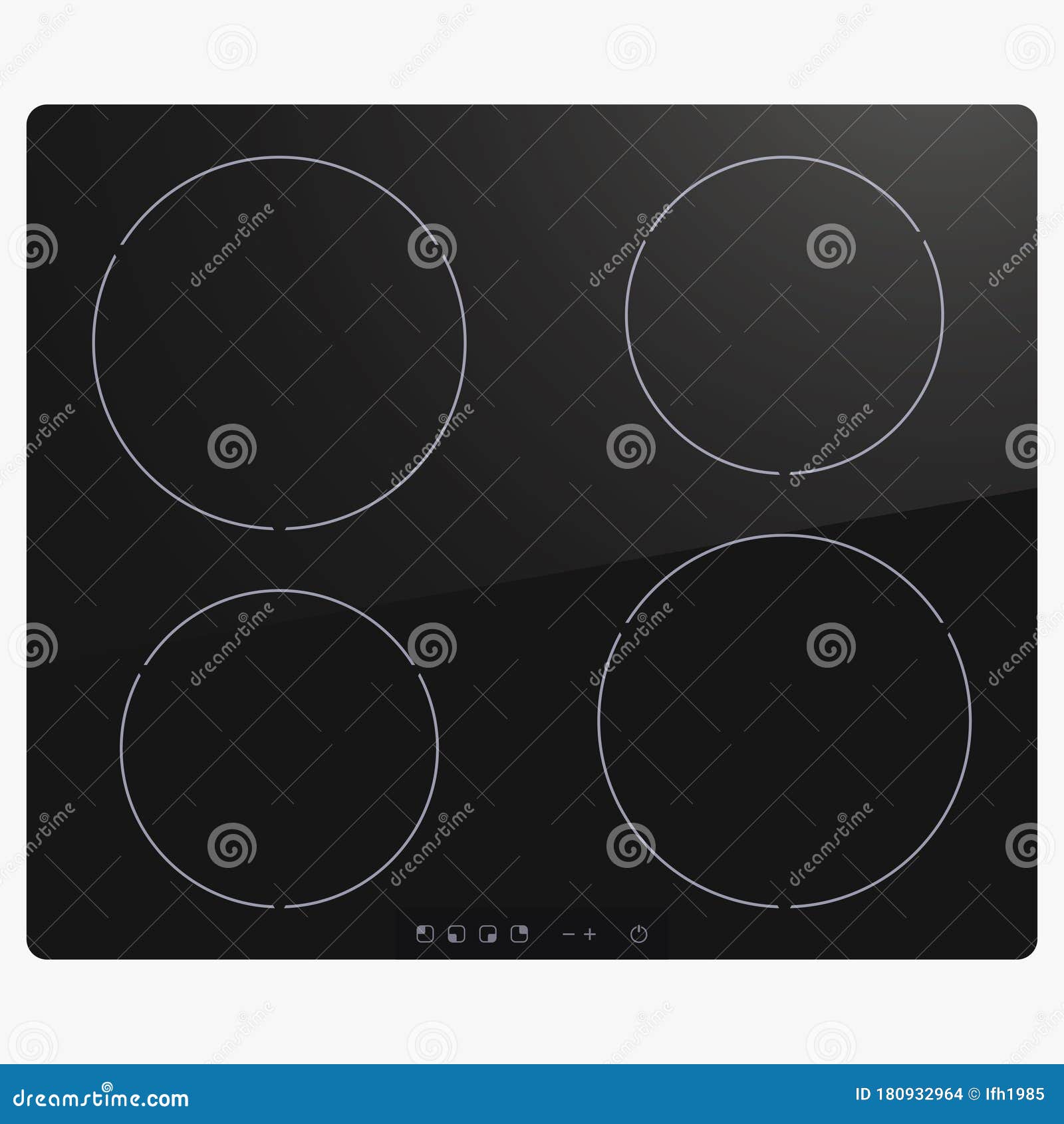 Modern Induction Cooktop With Touch Control Panel On Red Background ...