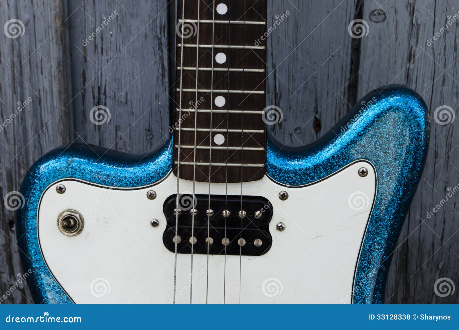 Electric blue guitar stock photo. Image of golden, musical - 33128338
