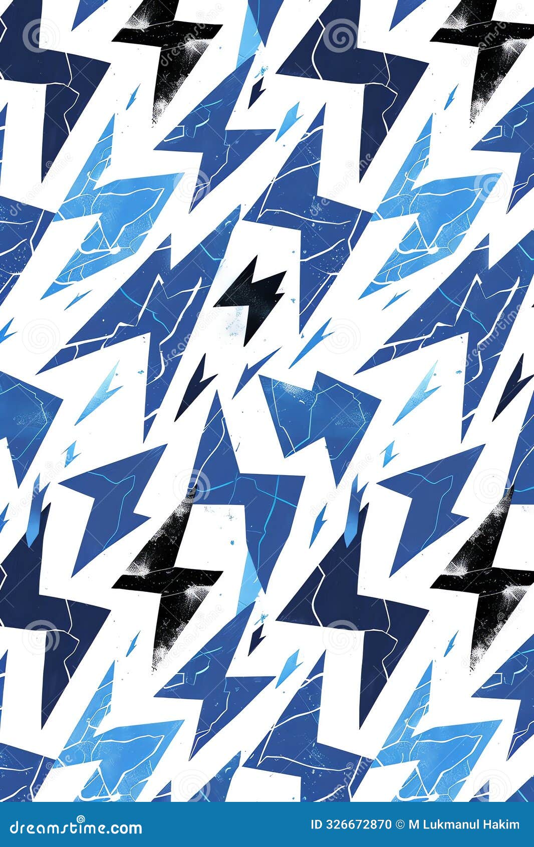 Electric Blue Lightning Bolt Pattern on White Background. Perfect for ...