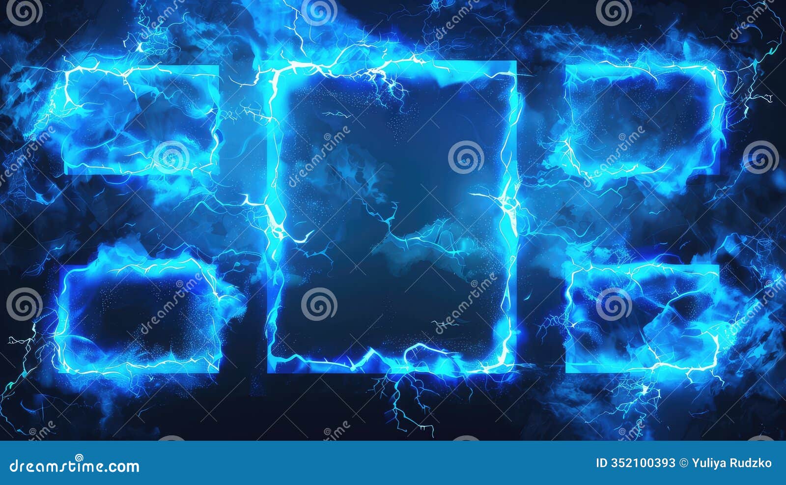 Electric Blue Lightning Frames Stock Image - Image of digital, frames ...
