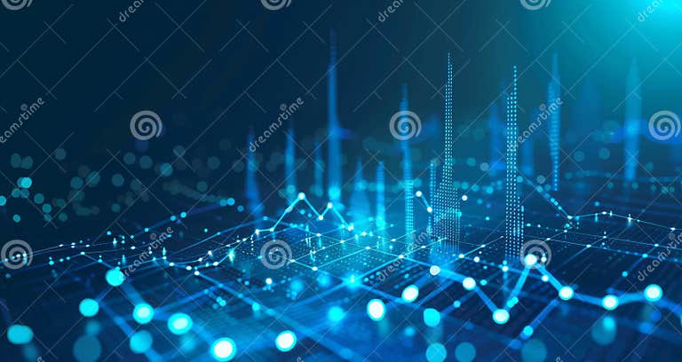 Electric Blue Pattern of Dots and Lines on a Liquid Surface Stock Photo ...