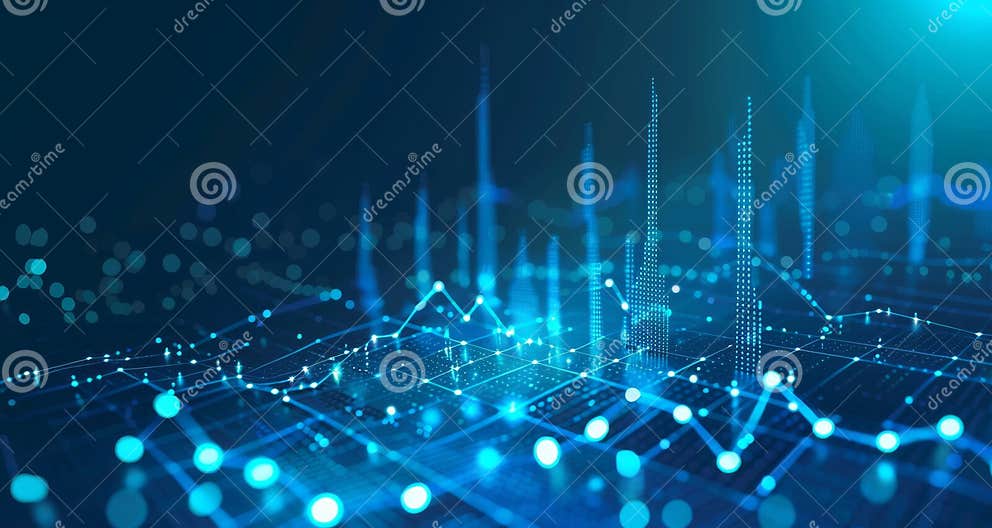 Electric Blue Pattern of Dots and Lines on a Liquid Surface Stock Photo ...