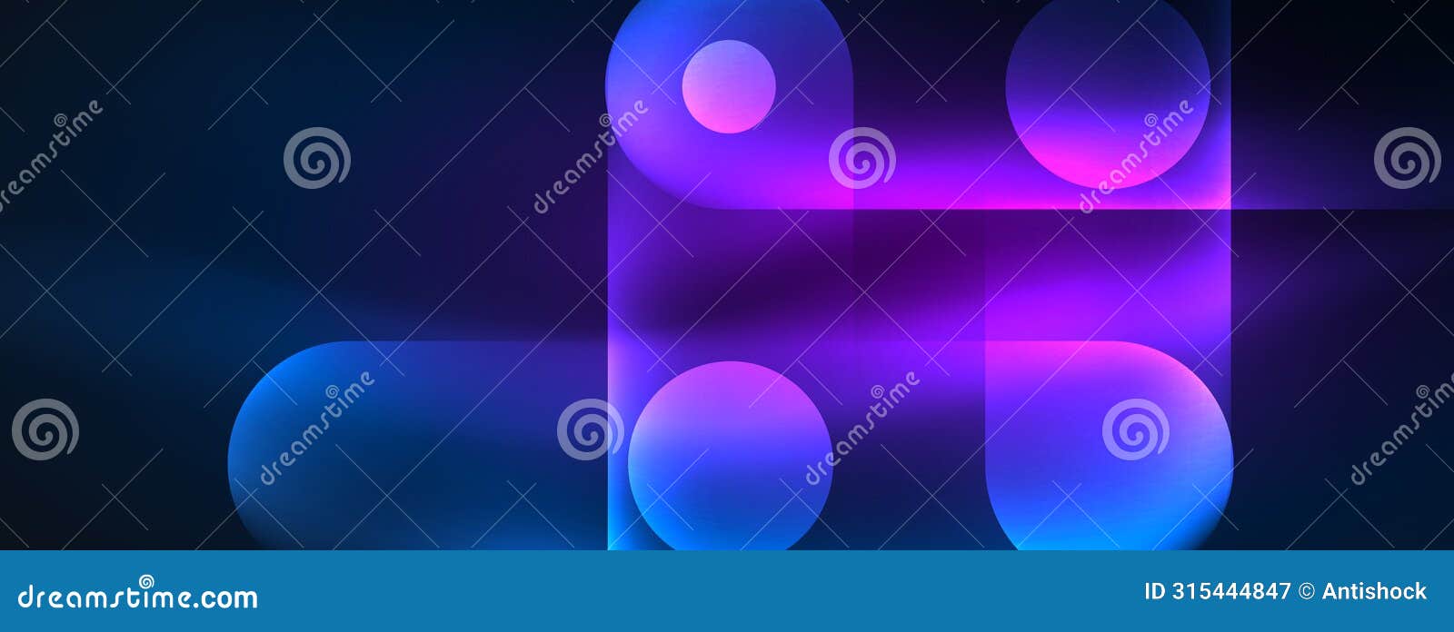 Electric Blue and Purple Font on a Glowing Background with Circles and ...