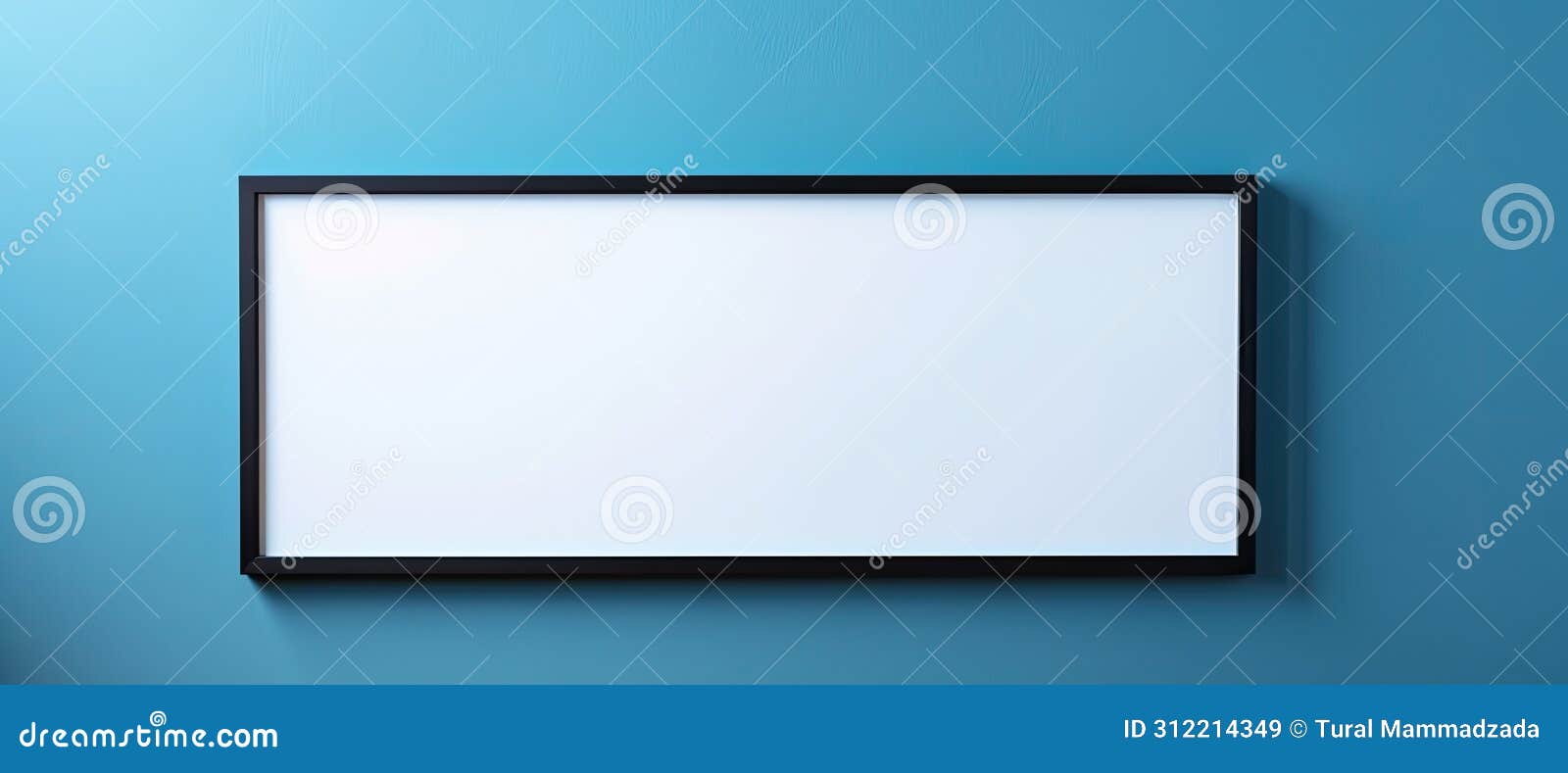 Electric Blue Rectangle Display Device with a Black Frame on a Square ...