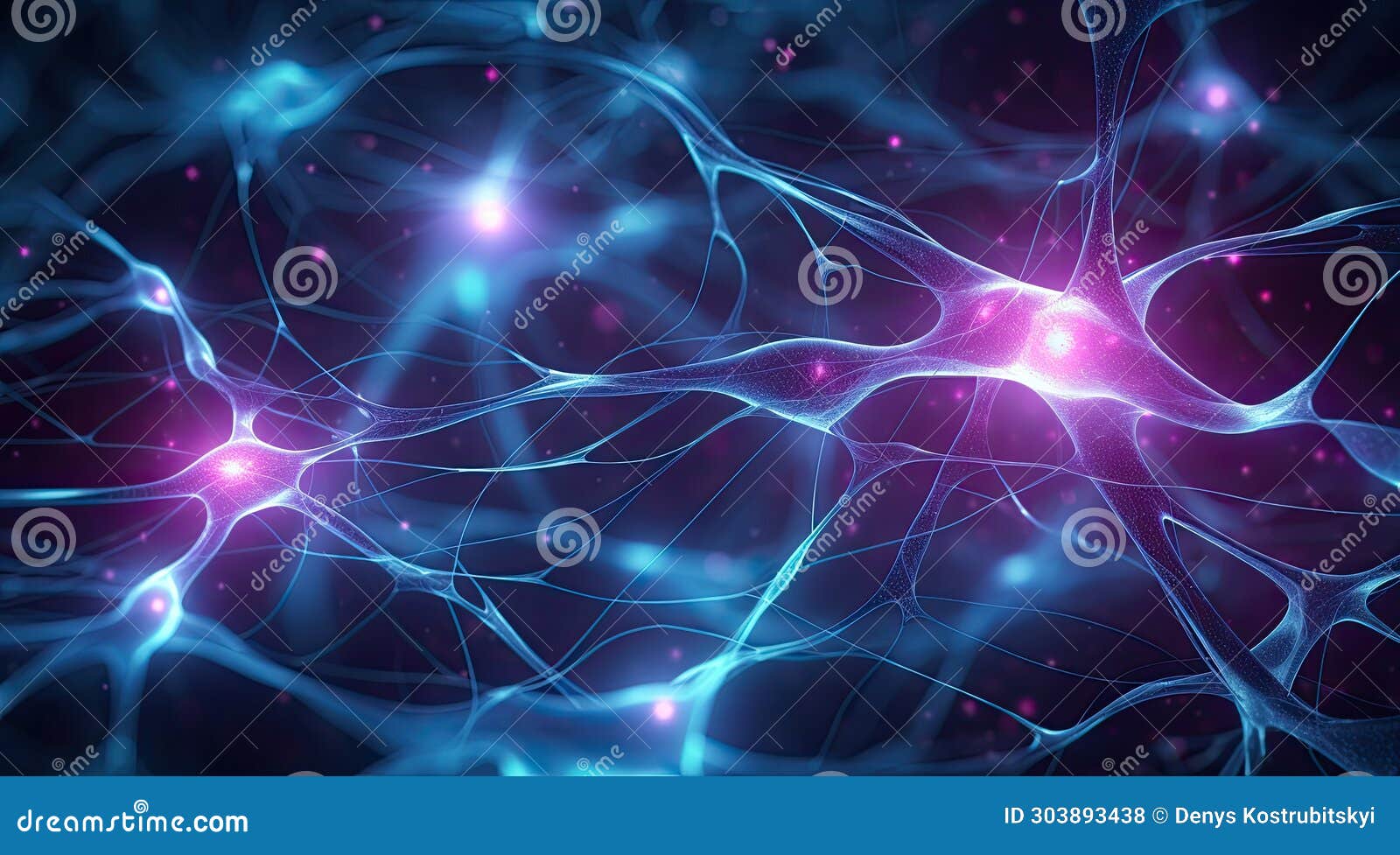 Electric Blue Synapses in Dark Space Stock Illustration - Illustration ...