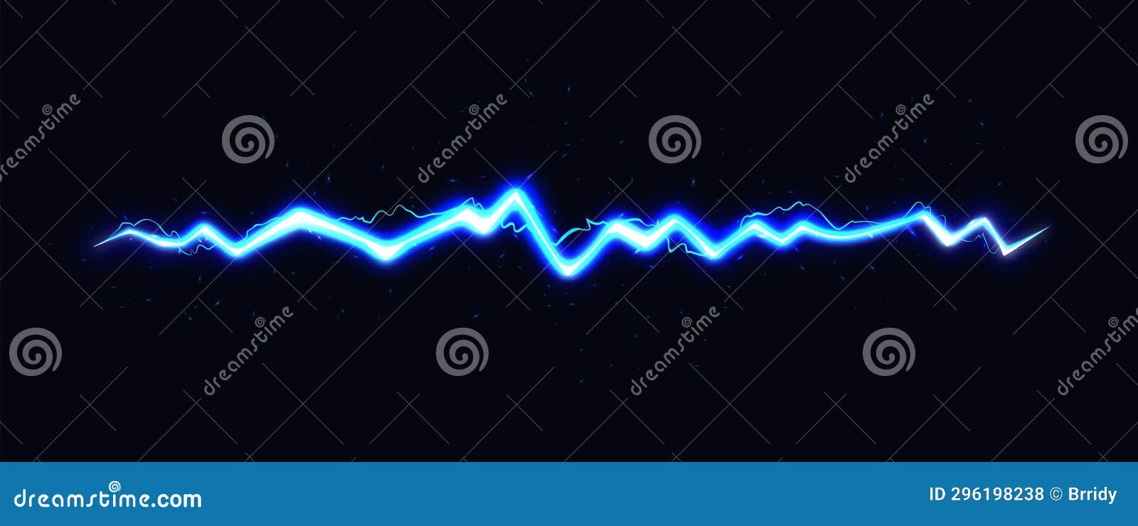 Electric Blue Thunderbolt Illustration. Vector Neon Flash of Lightning ...