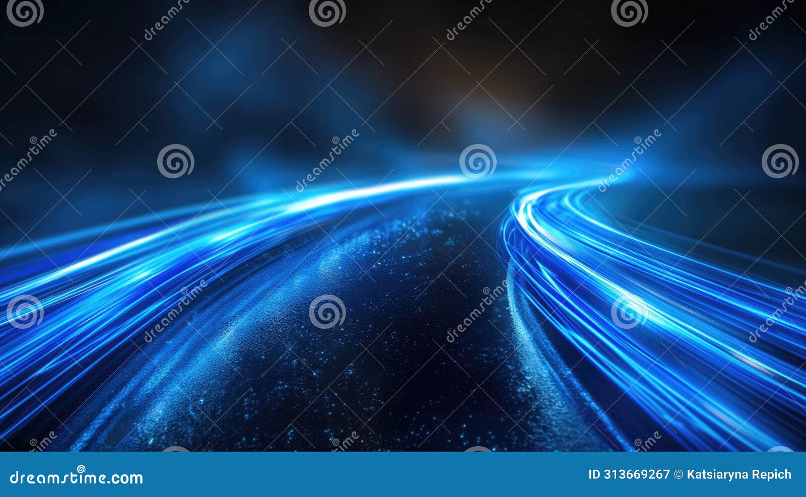 Electric Blue Wave on Dark Background Resembling Liquid Sky Stock ...