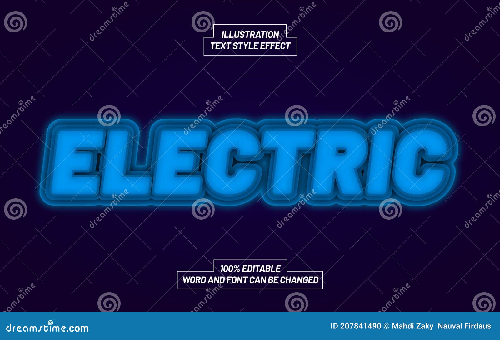 Electric Bold Text Style Effect Stock Vector - Illustration of ...