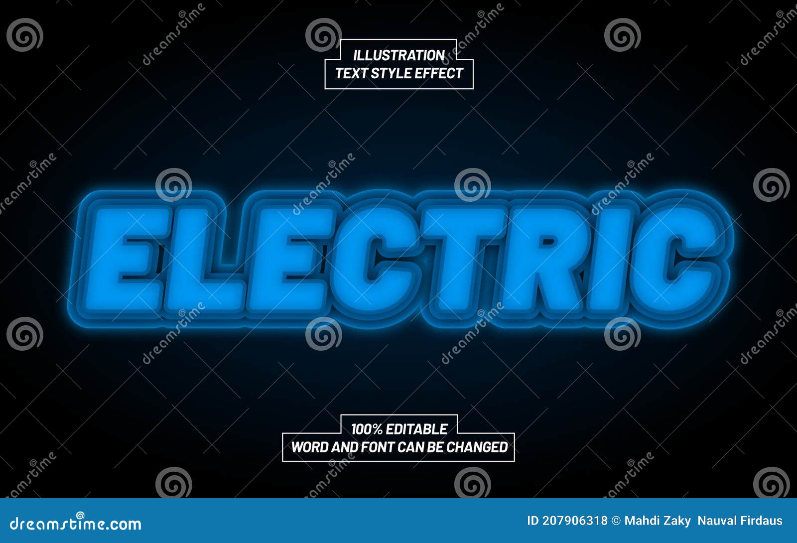 Electric Bold Text Style Effect Stock Vector - Illustration of vector ...