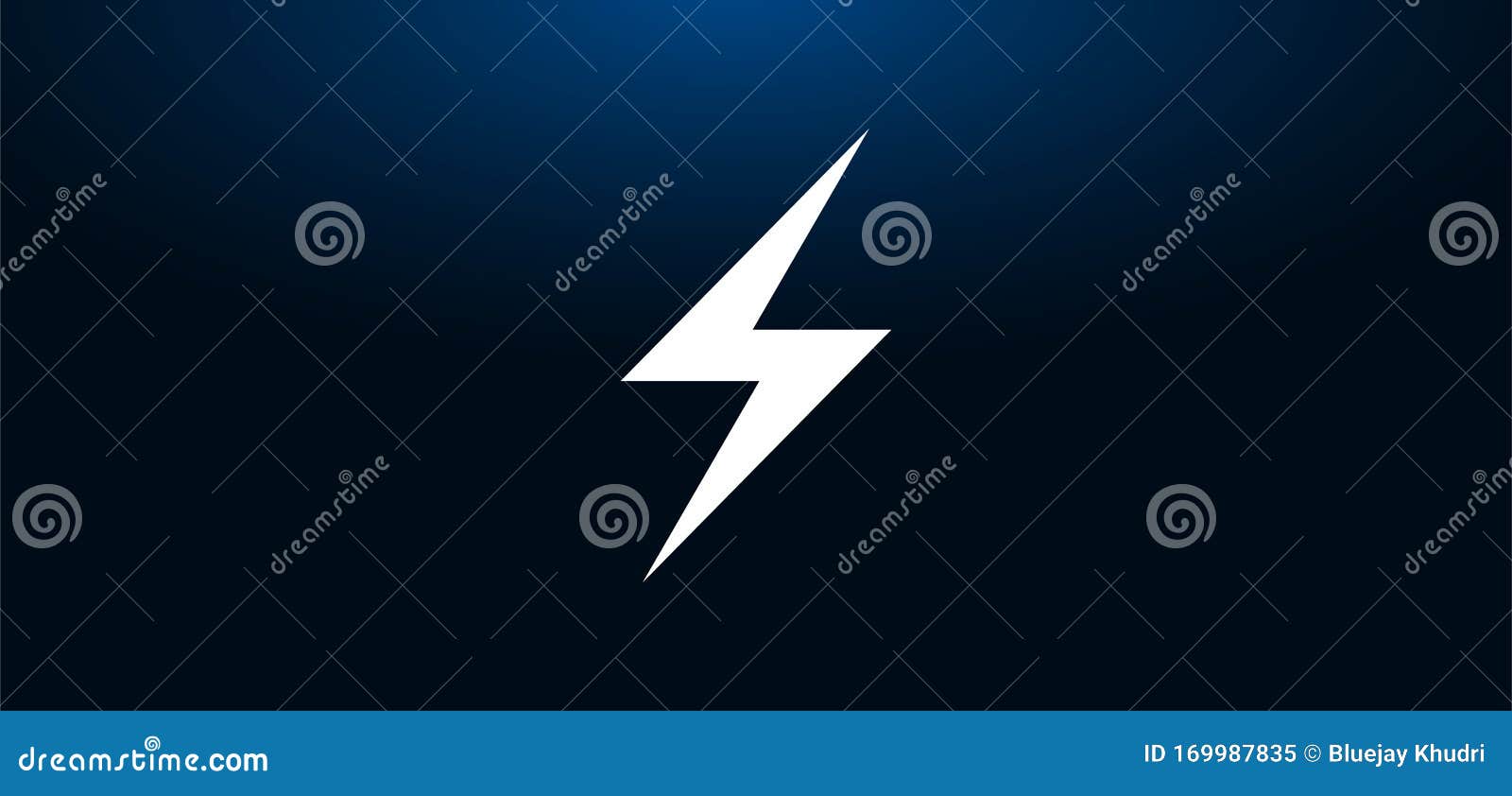 Electric Bolt Icon Crystal Blue Banner Background Stock Illustration ...