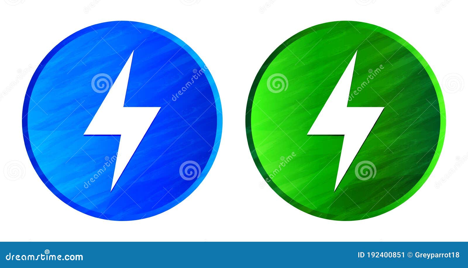 Electric Bolt Icon Grunge Texture Round Button Set Illustration Stock ...