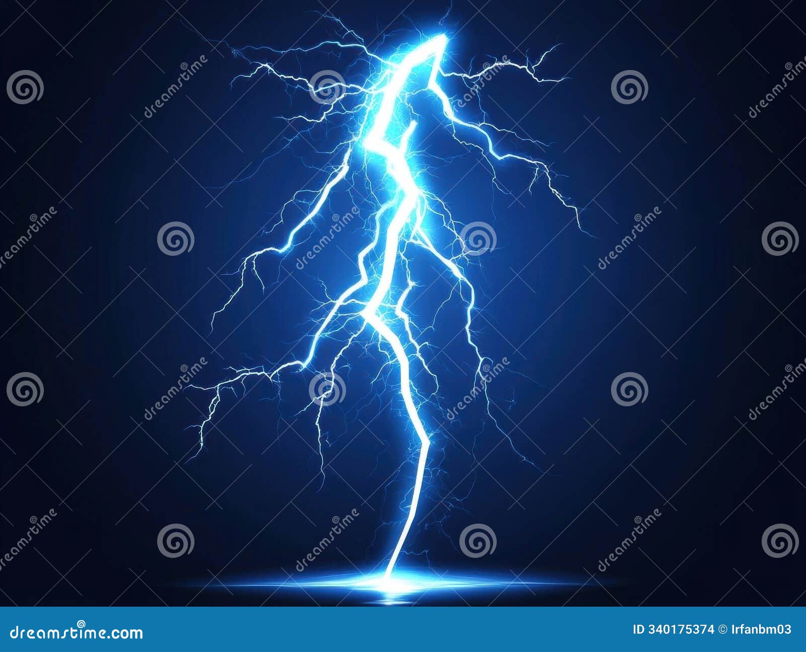 Electric Bolt, a Powerful Lightning Strike Illustration Stock Illustration - Illustration of ...
