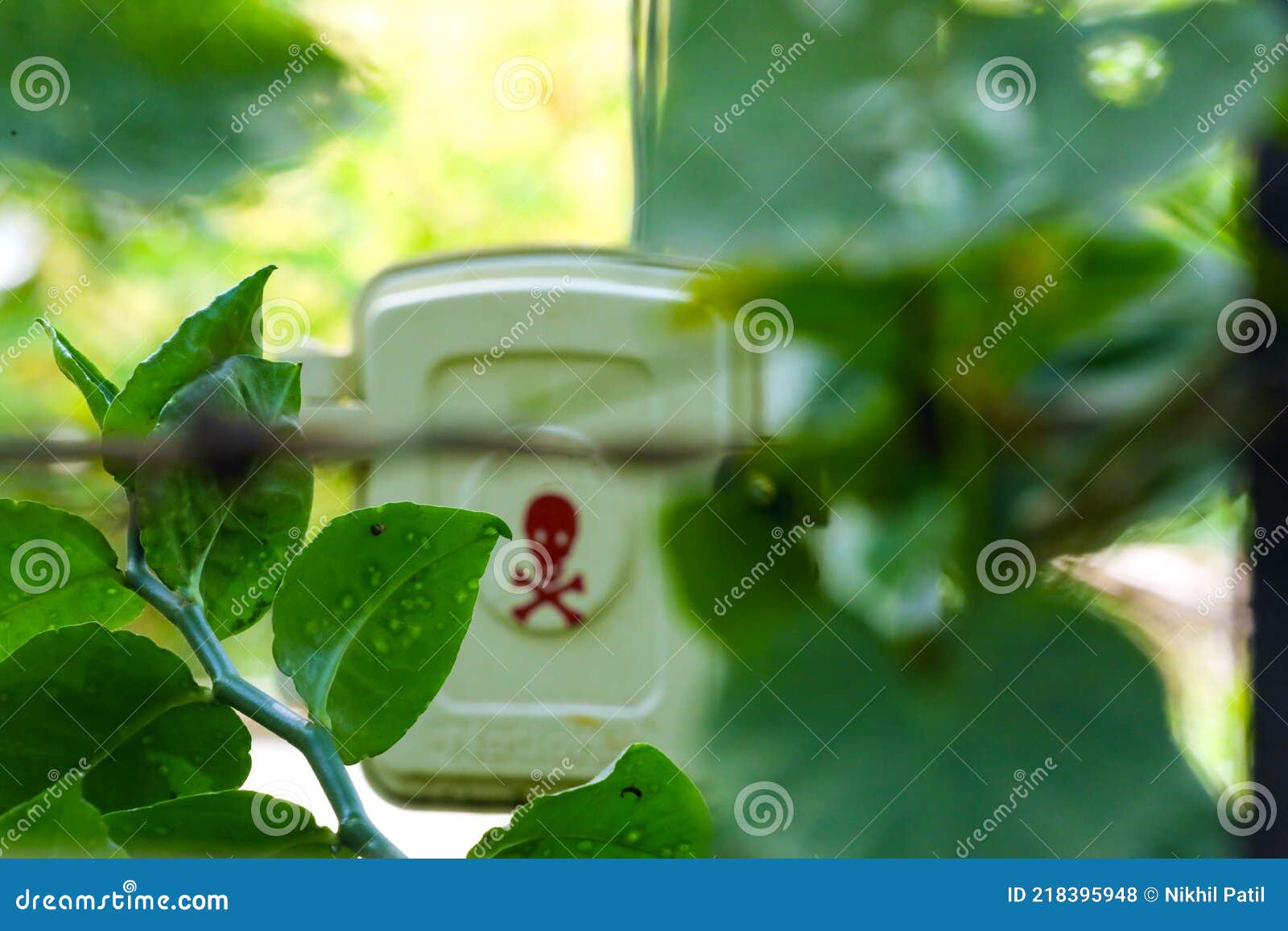 Electric Box with Danger Symbol on Street Electric Poll Stock Photo ...